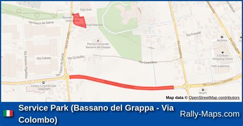 Service Park Bassano Del Grappa Via Colombo Stage Map Rally Citt Di Bassano Mitropa