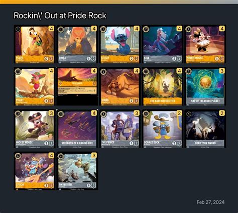 Rockin Out At Pride Rock Lorcana Deck Lorcanagg
