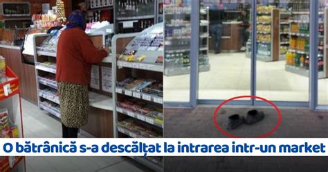 O BĂTRÂNICĂ ȘI A LĂSAT ÎNCĂLȚĂRILE PLINE DE NOROI LA INTRAREA UNUI