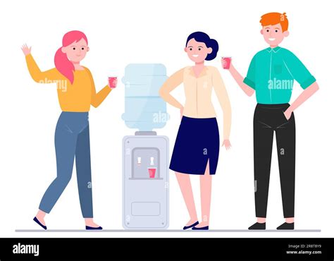 Office Cooler Meeting Flat Vector Illustration Stock Vector Image And Art