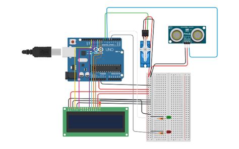 Circuit Design Barrera Vehicular Tinkercad