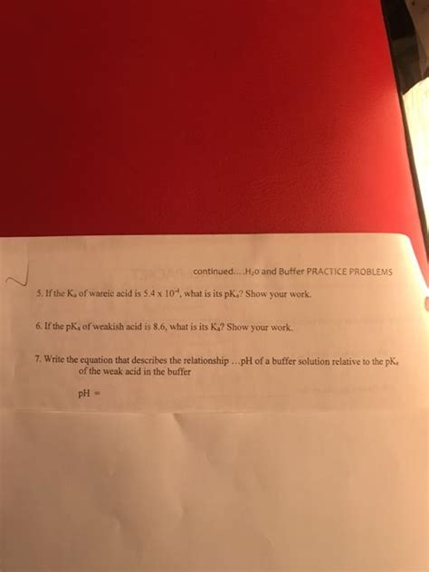 Solved Continued Ho And Buffer Practice Problems 5 If