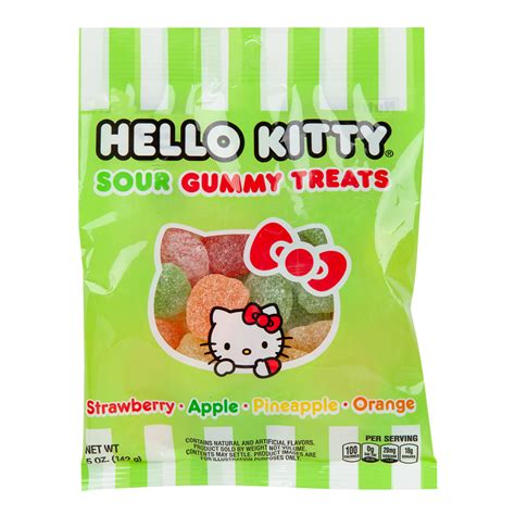 Hello Kitty Sour Gummies Peg Bag Nassau Candy
