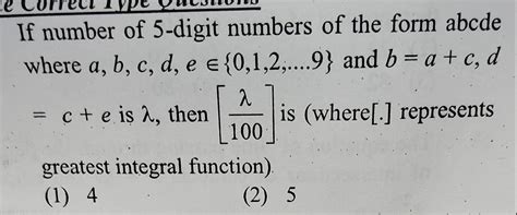 If Number Of 5 Digit Numbers Of The Form Abcde Where A B C D E