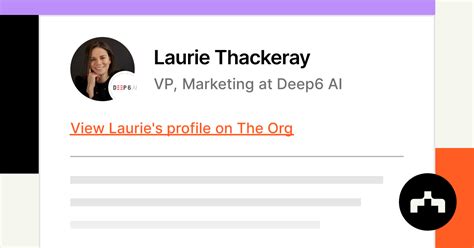 Laurie Thackeray Vp Marketing At Deep6 Ai The Org
