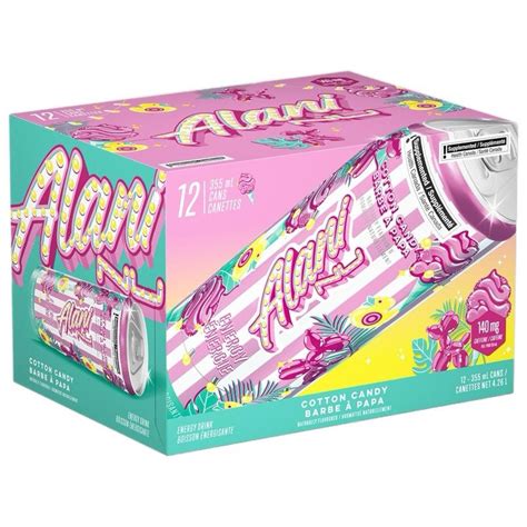 Alani Nu Energy Drink Case 12ct Cotton Candy Flavor 12 Cans Of 355ml