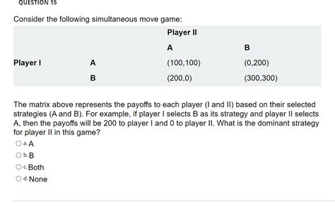 Solved Consider The Following Simultaneous Move Game The Chegg