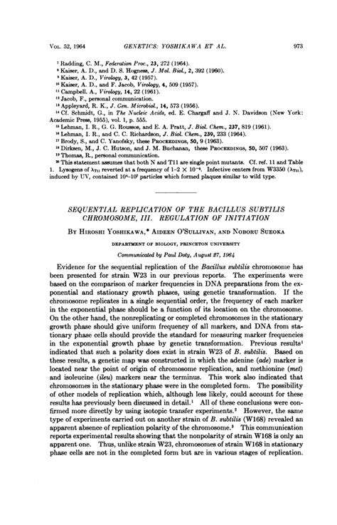 Pdf Sequential Replication Of The Bacillus Subtilis Chromosome Iii