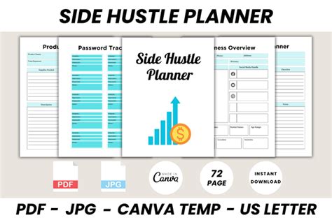 Side Hustle Planner Canva Template Graphic By Digital Print Box · Creative Fabrica