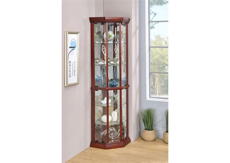 Appledale 6 Shelf Corner Curio Cabinet Medium Brown