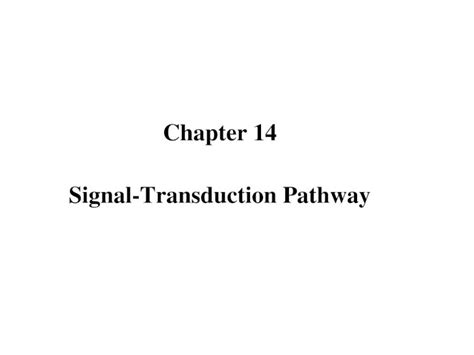 Ppt Chapter 14 Signal Transduction Pathway Dokumen Tips