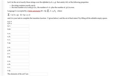 Solved Let L Be The Set Of Exactly Those Strings Over The Chegg