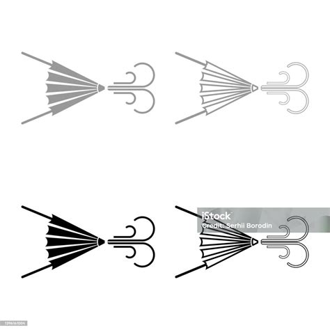 불 벨로우즈 용광로 바람 도구 대장장이 위조 세트 아이콘 회색 검은 색 벡터 일러스트 레이 션 이미지 솔리드 필 윤곽선 윤곽선 얇은 평면 스타일 검은색에 대한 스톡 벡터