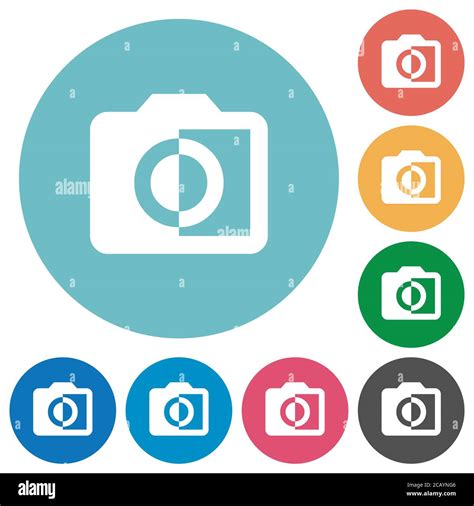 Photos Monochromes Icônes Blanches Plates Sur Arrière Plans De Couleur
