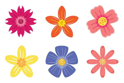 Colorful Flower Icons Set 66781399 Vector Art At Vecteezy
