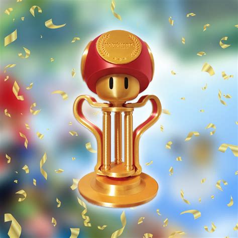 Mario Kart Inspired Mushroom Cup Trophy Mario Kart Tournament Trophy