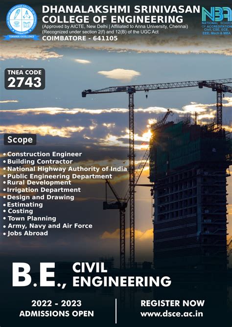 Admissions Open 2022 23 Becivil Engineering Dsce