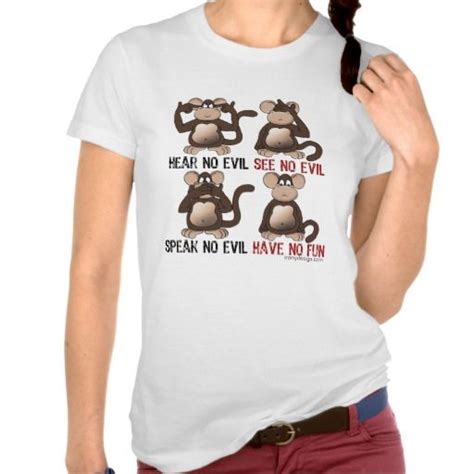 Wise Monkeys Humour T Shirt Zazzle Cool Shirts For Girls Fangirl