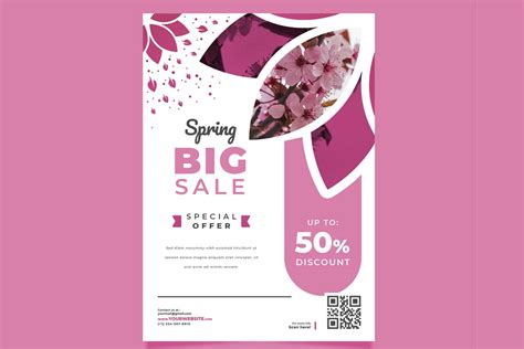 قالب لایه باز تراکت یا پوستر تبلیغاتی حراج بهاری برای تمامی مشاغل تجاری