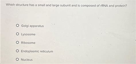 Solved Which Structure Has A Small And Large Subunit And Is