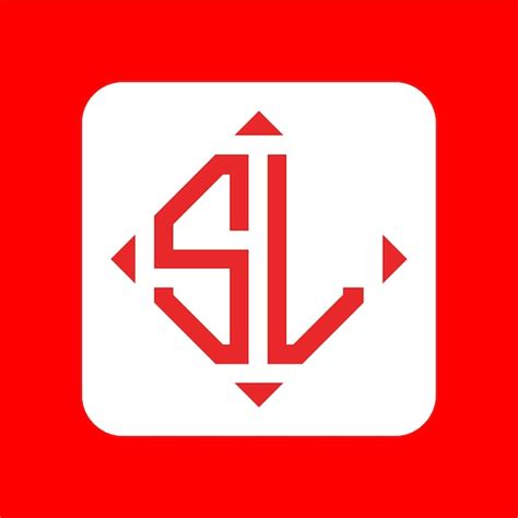 창의적이고 간단한 초기 모노그램 Sl 로고 디자인 프리미엄 벡터