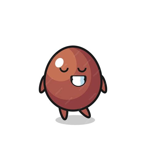 Premium Vector Chocolate Egg Cartoon Illustration With A Shy Expression