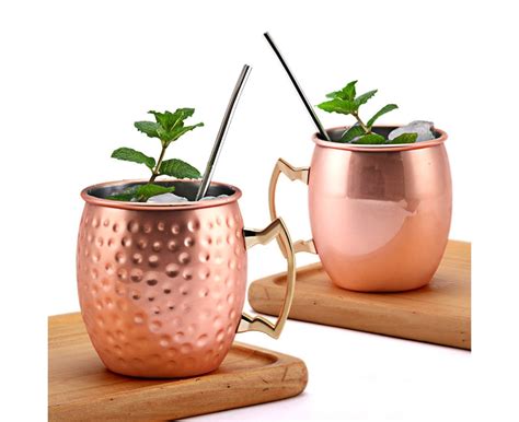 Buy 2pack 550ml Moscow Mule Mug Drinking Hammered Glossy Copper