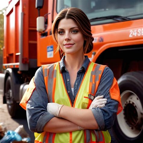 Premium Photo Professional Woman Garbage Collector Refuse Sanitation