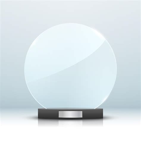 유리 트로피 상 고립 된 그림 프리미엄 벡터