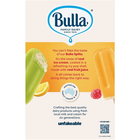 Bulla Splits Multipack Raspberry Mango And Lemon Lime 10 Pack Woolworths