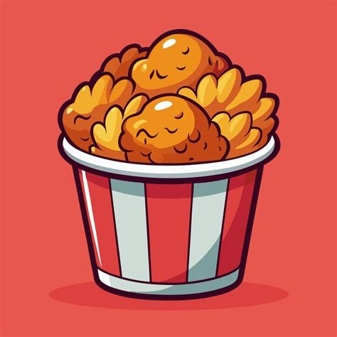 Fried Chicken Bucket Vector Premium Ai Generated Vector