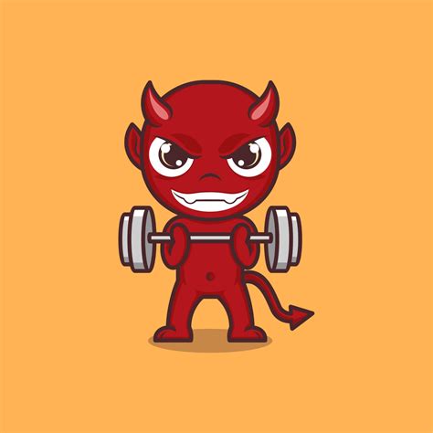 Cute Fitness Cartoon Devil 20792451 Vector Art At Vecteezy