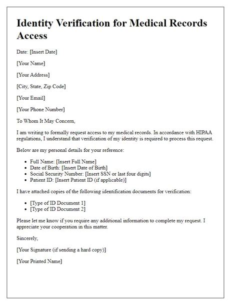 Letter Template For Identity Verification Requirements Free Samples