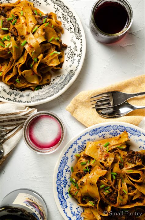 Red Wine Mushroom Ragù With Pappardelle Vegvegan Small Pantry Recipes