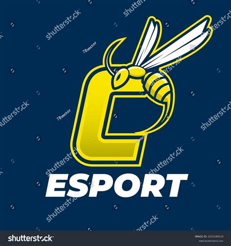 Angry Bee Esport Mascot Logo Design Stock Vector Royalty Free