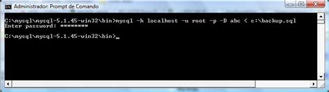 Restauração De Banco De Dados Mysql A Partir De Um Arquivo De Backup