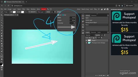 Photopea Make Arrow Shape Tutorial