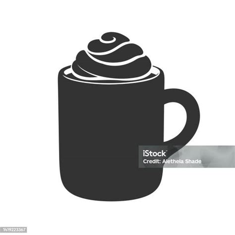 키가 큰 유리 머그잔 실루엣 디자인에 거품과 크림이 들어간 음료 카페 상점 메뉴 커피 음료 등을위한 평평한 현대 클립 아트 0명에 대한 스톡 벡터 아트 및 기타 이미지