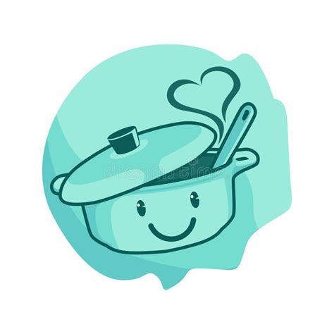 Simple Cute Pot Cartoon Character Stock Vector Illustration Of