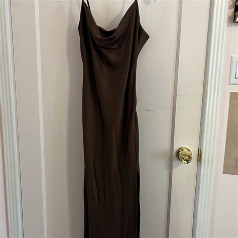 Long Brown Windsor Dress Worn Once To A Wedding Depop