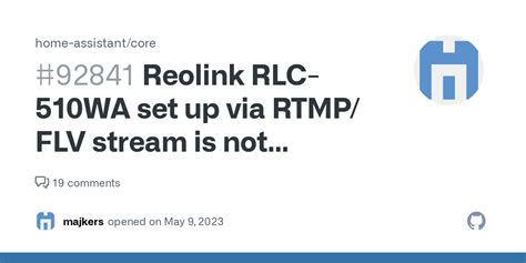 Reolink Rlc 510wa Set Up Via Rtmp Flv Stream Is Not Starting