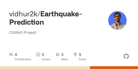 GitHub Vidhur K Earthquake Prediction CS Project