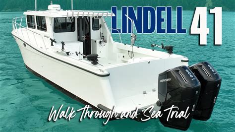 41 Lindell W Twin 600 Mercury Outboards Sea Trial And Walk Through