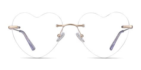 Spark Heart Glitter Gold Glasses For Women Eyebuydirect