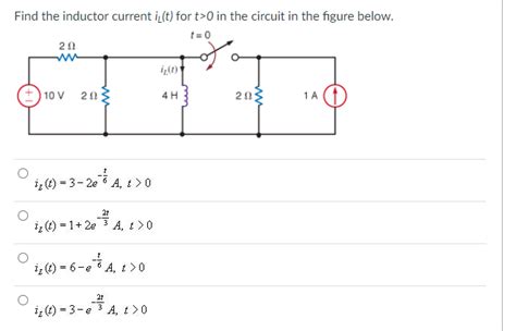 Solved Find The Inductor Current Il T For T 0 In The