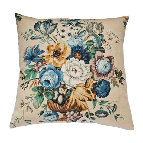 Indigo Floral Linen Cushion From Indigo And Rose