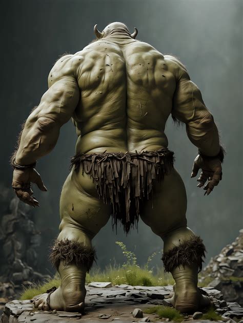 Back View Of An Ogre In A Fantasy Landscape Ai Art Generator