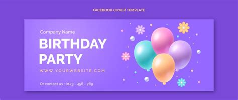 Градиентная красочная обложка facebook для дня рождения | Бесплатно векторы