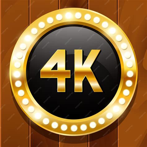 Premium Vector 4k Ultra Hd Gold Badges Black Badge In A Gold Frame4k