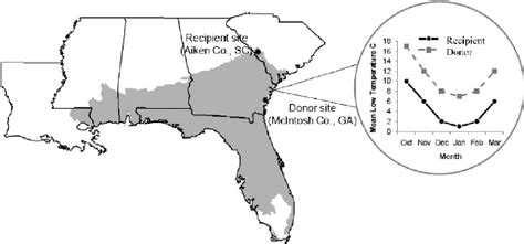 Map That Illustrates The Geographic Distribution Of The Gopher Tortoise